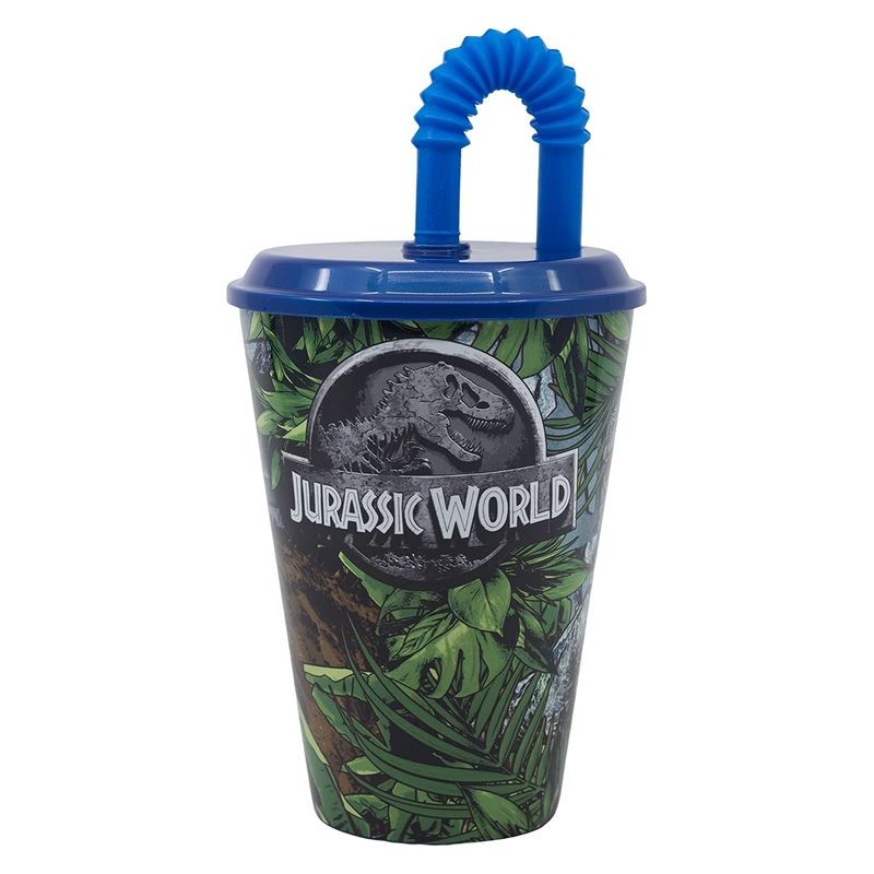 Vaso con pajita Jurassic World con velociraptor y carnotauro de 430ml ...