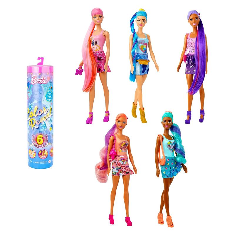 Barbie Color Reveal serie denim muestra sus colores con agua HJX55 ...